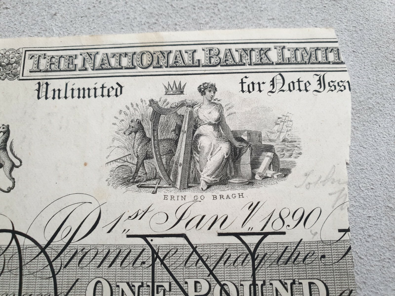 Ireland The National Bank Limited 1 Pound 1890 Proof Banknote | eBay UK