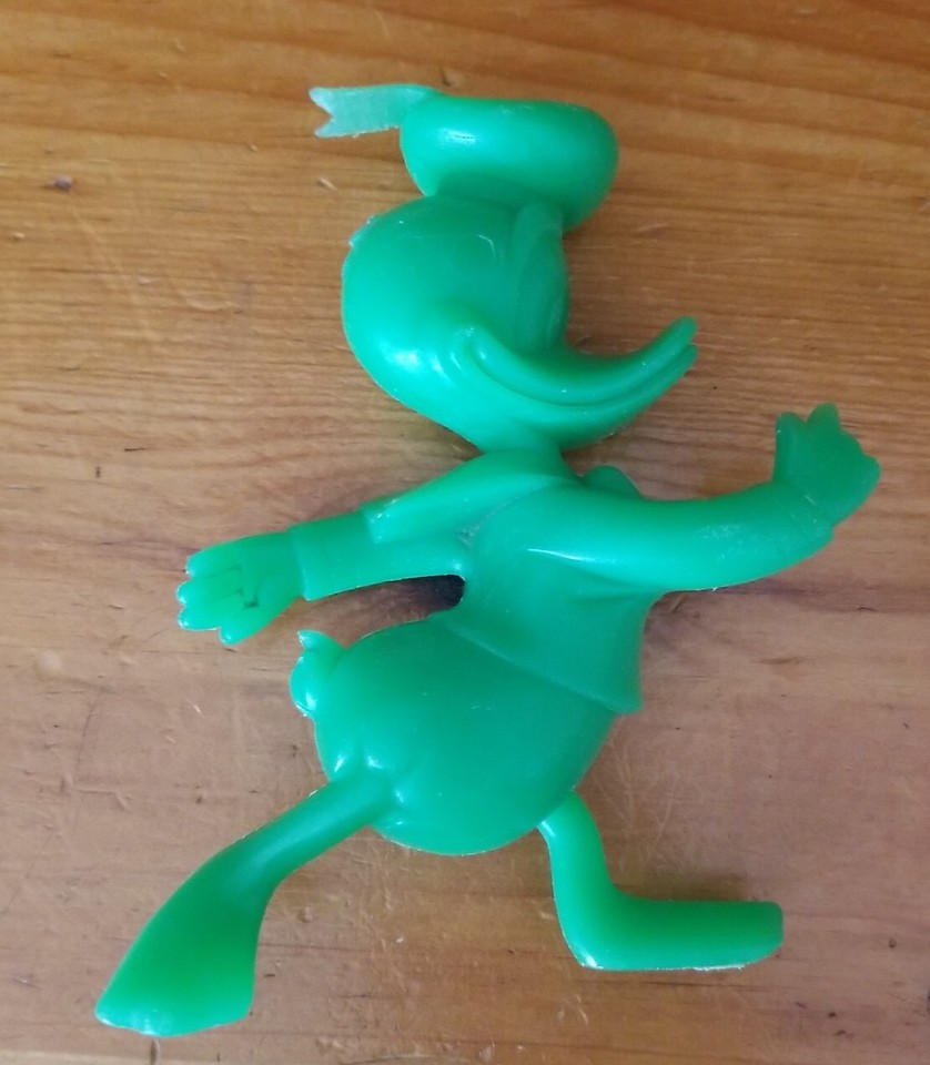 Vintage Disney MARX 5.5" Tall Green Donald Duck Figure Toy Figurine ...