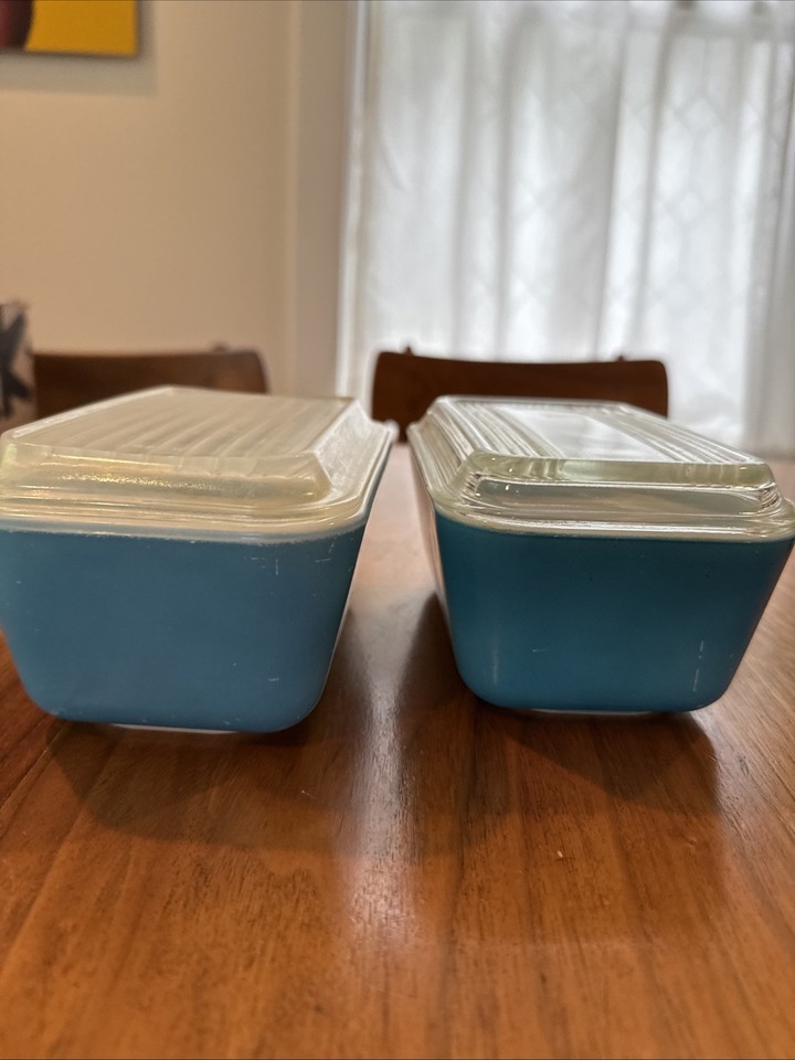 Vintage Pyrex 502 Blue Ovenware Refrigerator Dish with 502-C Ribbed Lid ...