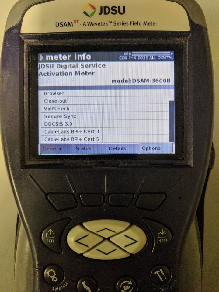 JDSU ACTERNA VIAVI DSAM-3600XT 3600 Cable Tester DOCSIS 3.0 Ext Battery ...