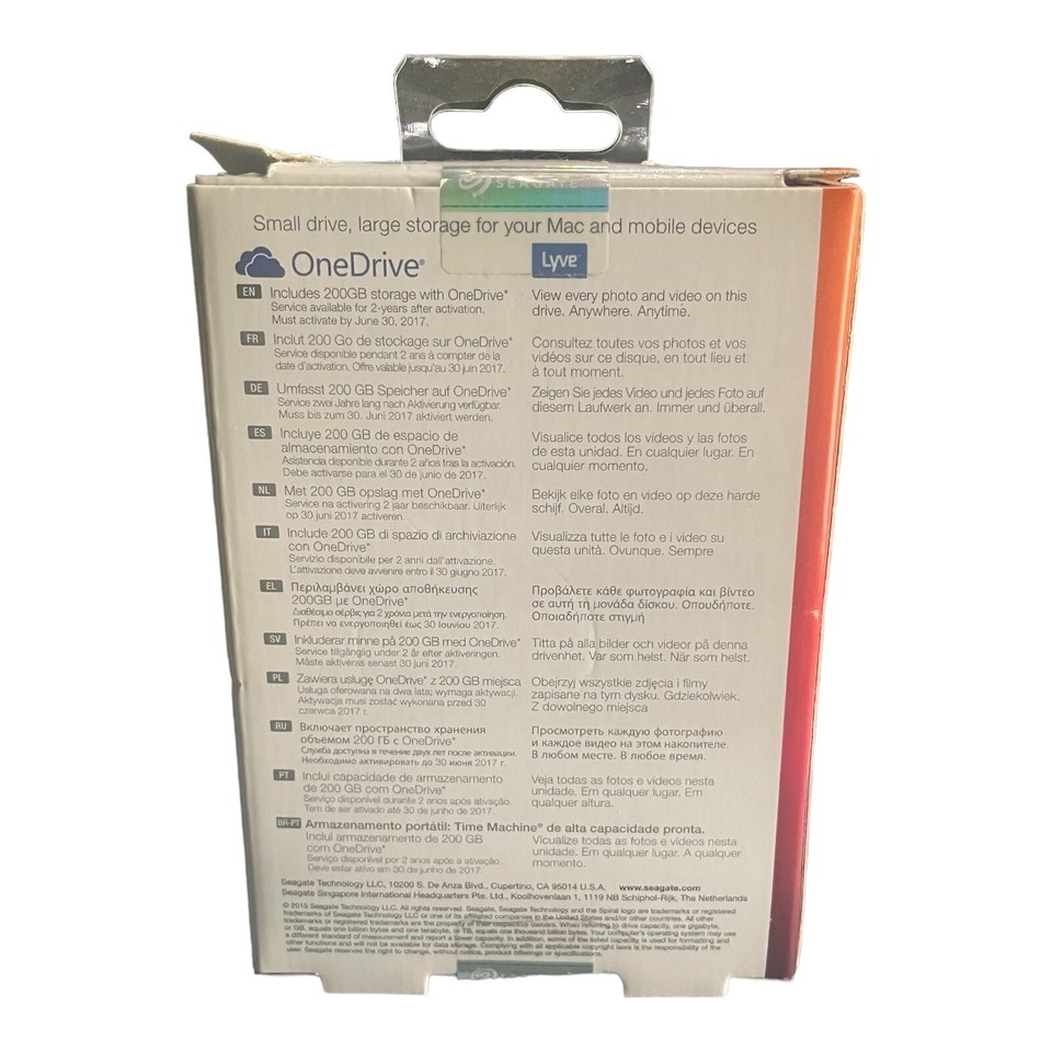 SEAGATE SRD00F1 Backup Plus Slim 1TB USB 3.0 Portable Hard Drive Cables ...