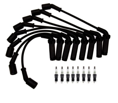 GM OE Ignition Wire Set & 8 ACDelco .060" Spark Plugs Kit For Chevy 8 ...