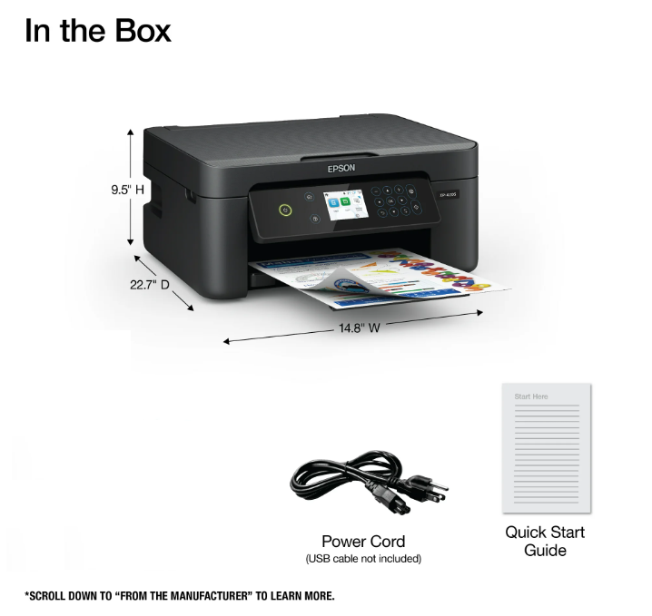 Epson XP-4205 Wireless Color Printer, Scanner, Copier, Auto 2-sided ...