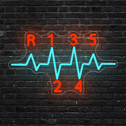 Car Gearbox Neon Sign, Garage Neon Lights for Wall Decor Shift Manual ...