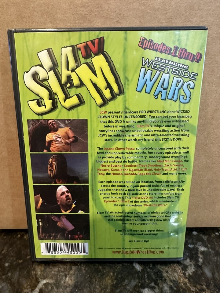 JCW - Slam TV EP 1-9 DVD Set insane clown posse Juggalo wrestling ...