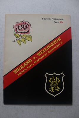 Wellington New Zealand v England 1973 Rugby Union programme | eBay