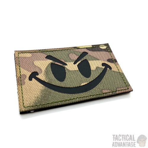 Camouflage Camo Smiley Face Tactical Morale Patch IRR Hook & Loop ...
