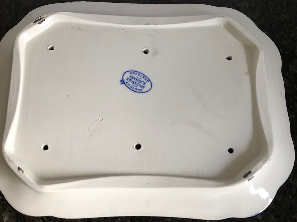 STUNNING ANTIQUE COPELAND SPODE PORCELAIN ITALIAN PATTERN CHEESE DISH ...