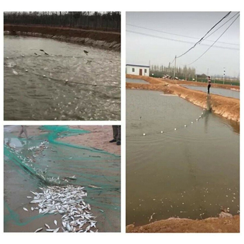 33Ft/65Ft Fishing Drag Net Beach Seine Bait Nylon Mesh Fish Net Drag ...