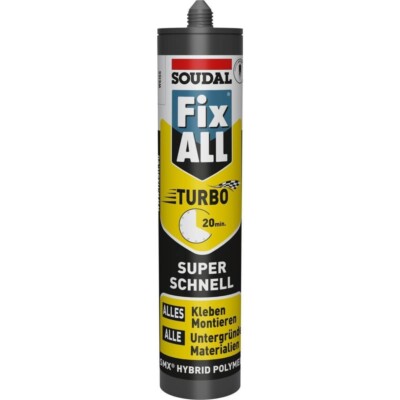 Soudal Fix All Turbo White Construction Adhesive Fast Mounting Adhesive ...