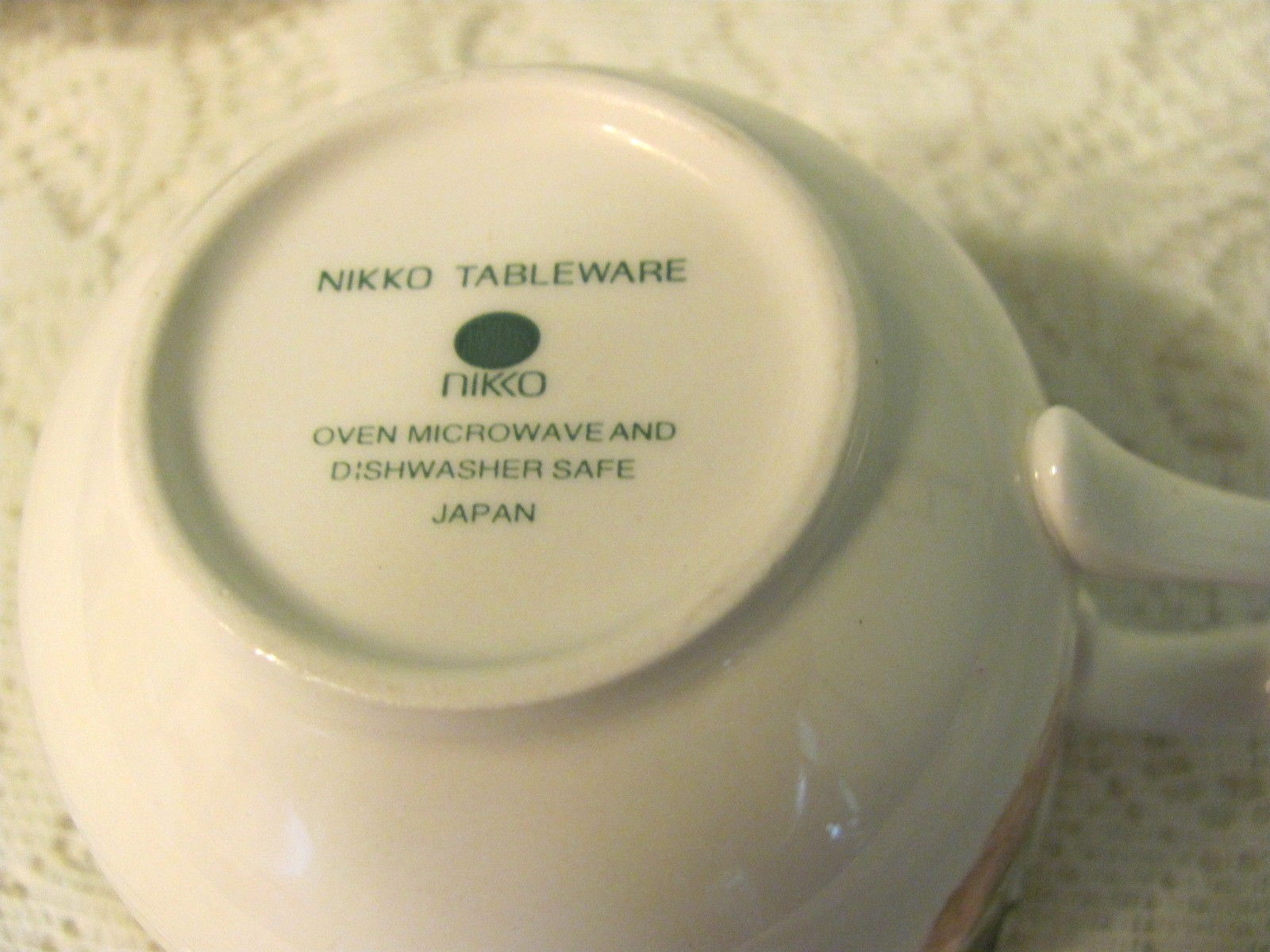 Nikko Tableware Cup and Saucer Set With Pink Flowers And Green Leaves ...