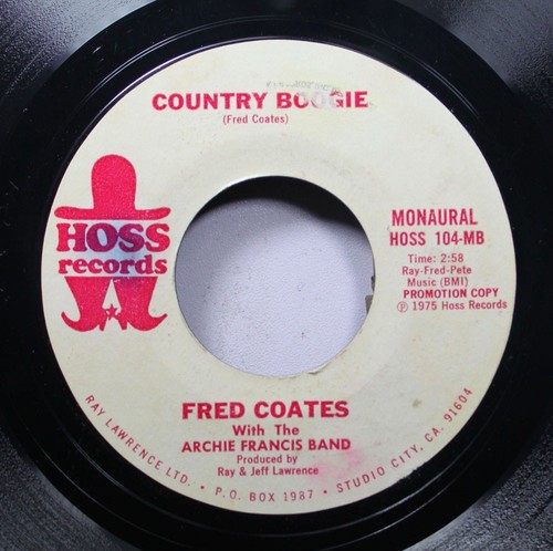 Hear! Rockabilly 45 Fred Coates - Country Boogie / N/A On Hoss | eBay