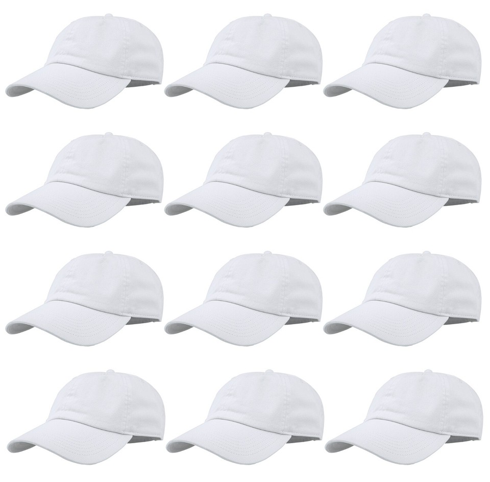 Plain Blank Cotton Baseball Cap Hat Solid Adjustable Wholesale LOT ...