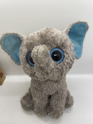Ty Beanie Boo Collection Elephant Gray Teal Blue EUC Large | eBay