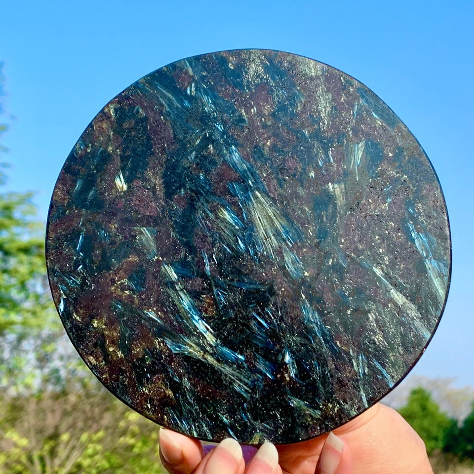 469G Natural Crystal Fireworks Garnet Polished Slice Extra Large Gem ...