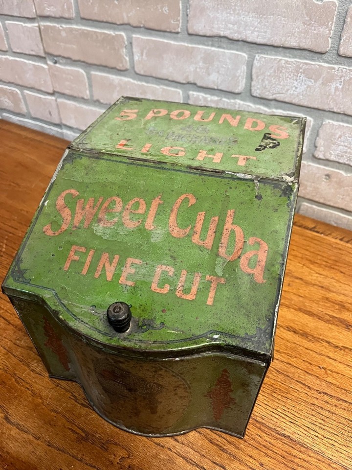 Sweet Cuba Fine Cut Tobacco Spaulding & Merrick Advertising Tobacco Tin Store Di | eBay