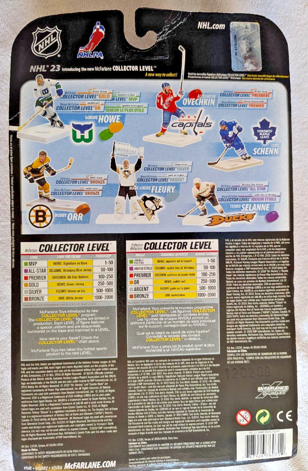 2010 Marc-Andre Fleury Pittsburgh Penguins NHL 23 Mcfarlane Toys Figure ...