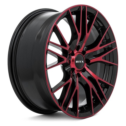 Custom Wheel Vertex 17x7.5 inch Offset 40 CB 66.6 Black w/ Machined Red ...