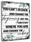 Inspirational Words Green Leaf Canvas Wall Art for Bathroom Living Room ...