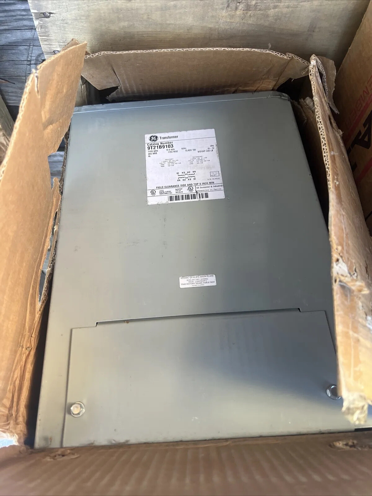 NEW GE Transformer 9T21B9103 1ph 15kva 240/480v-ac 120/240v-ac FREE ...