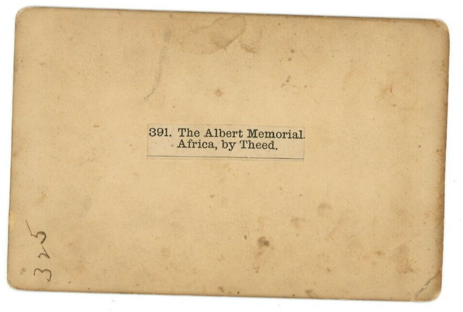 Vintage Cabinet Card The Albert Memorial Asia by Foley London England ...