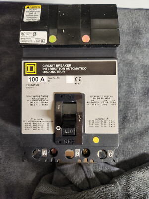 SQUARE D FC34100, 480V, 100A, 3 Pole Thermal Magnetic | eBay