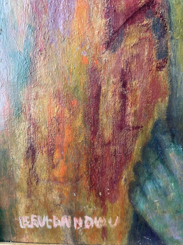 Lev Landau Original Painting Figurative Modern Art Polish American Folk ...
