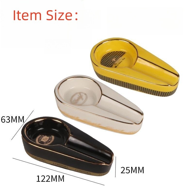Ceramic Cigar Ashtray Holder Home Ashtray Portable Outdoor One Ash Slot ...