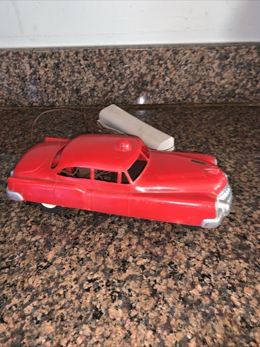 VTG 1950s Red Andy Gard Fire Chief Car Battery Powered Remote Control ...