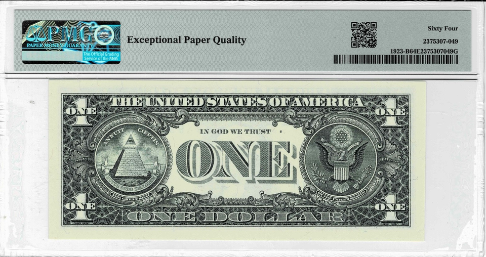 1995 $1 Federal Reserve 'WEB'Note-(New York)- Run 6- 5/8-PMG UNC 64 EPQ ...