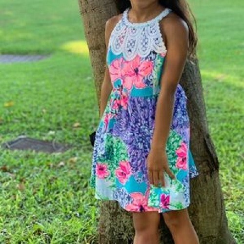 New Lilly Pulitzer GIRLS LITTLE KINLEY DRESS Special Delivery Lace Blue ...