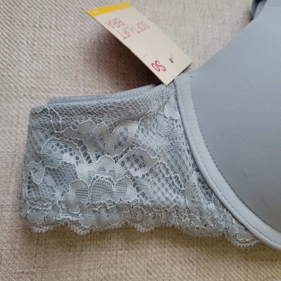 So Soft-Lift Bra in Blue Fog 34A Padded Underwire Adjustable Clasp Back ...