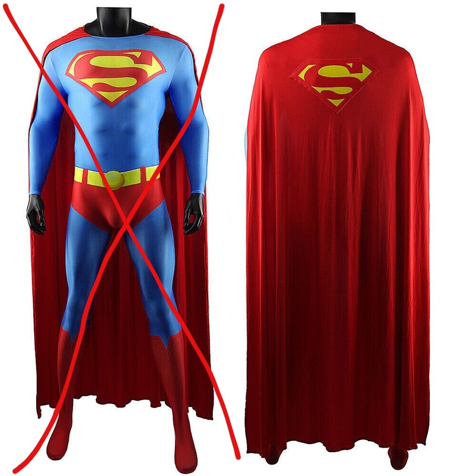 52 Superman Cape Red Men Cloak Superhero Cosplay Costume for Suit ...