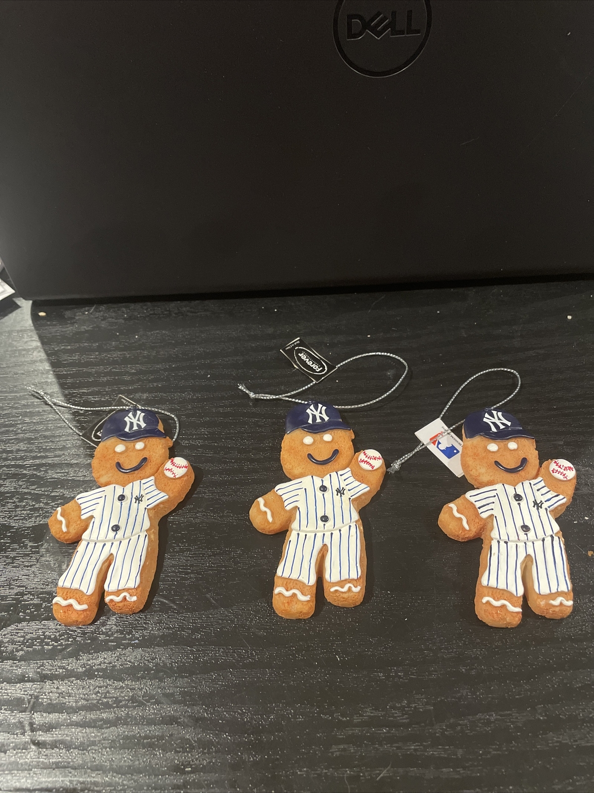 LOT OF 3 NEW FOREVER CHRISTMAS ORNAMENTS: NEW YORK YANKEES GINGERBREAD ...