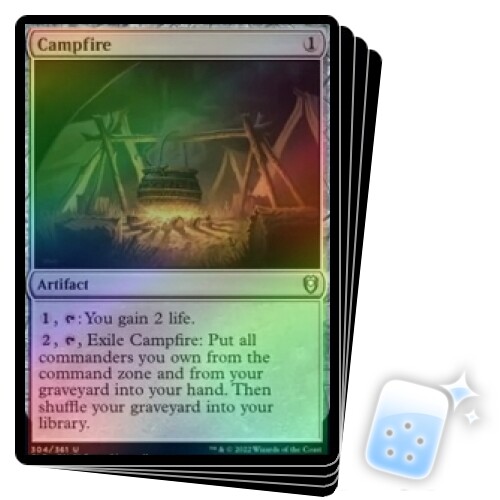 FOIL CAMPFIRE X4 Commander Legends: Battle For Baldur's Gate Magic MTG ...
