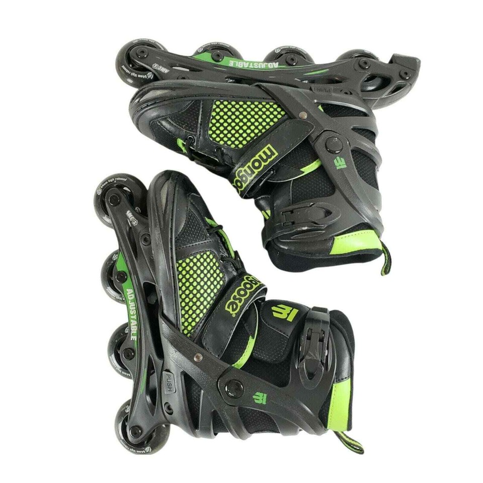 MONGOOSE Youth Inline Skates Rollerblades ADJUSTABLE Size 5-8 Black MG ...