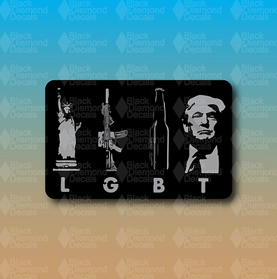 LGBT Liberty Guns Beer Trump AR Rifle NRA Funny 4" Custom Vinyl Bumper ...