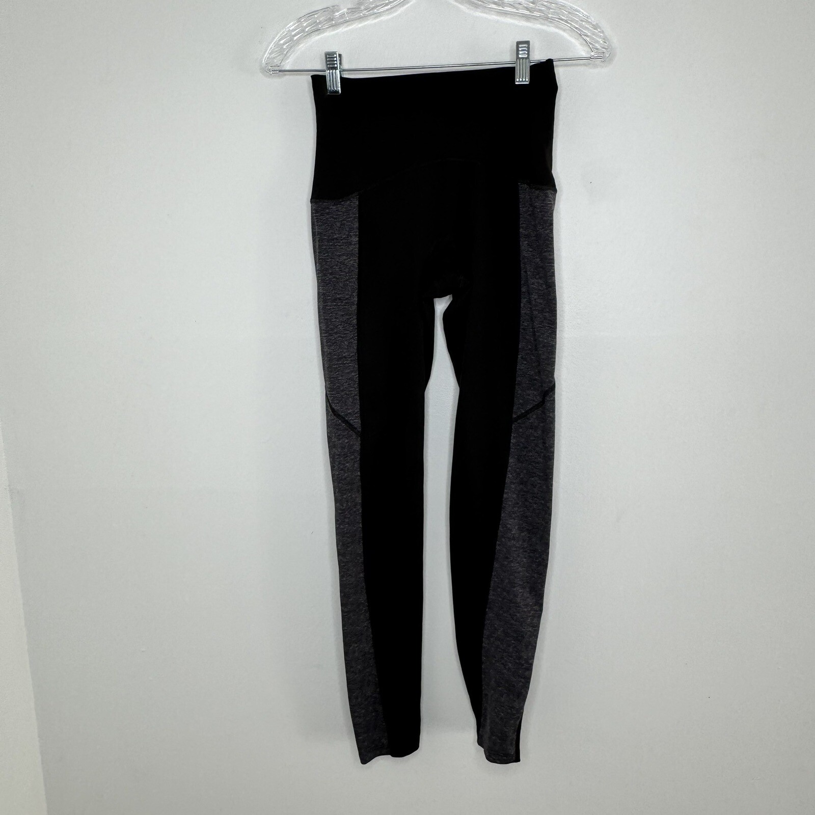 Spanx colorblock black grey high rise leggings small - Gem