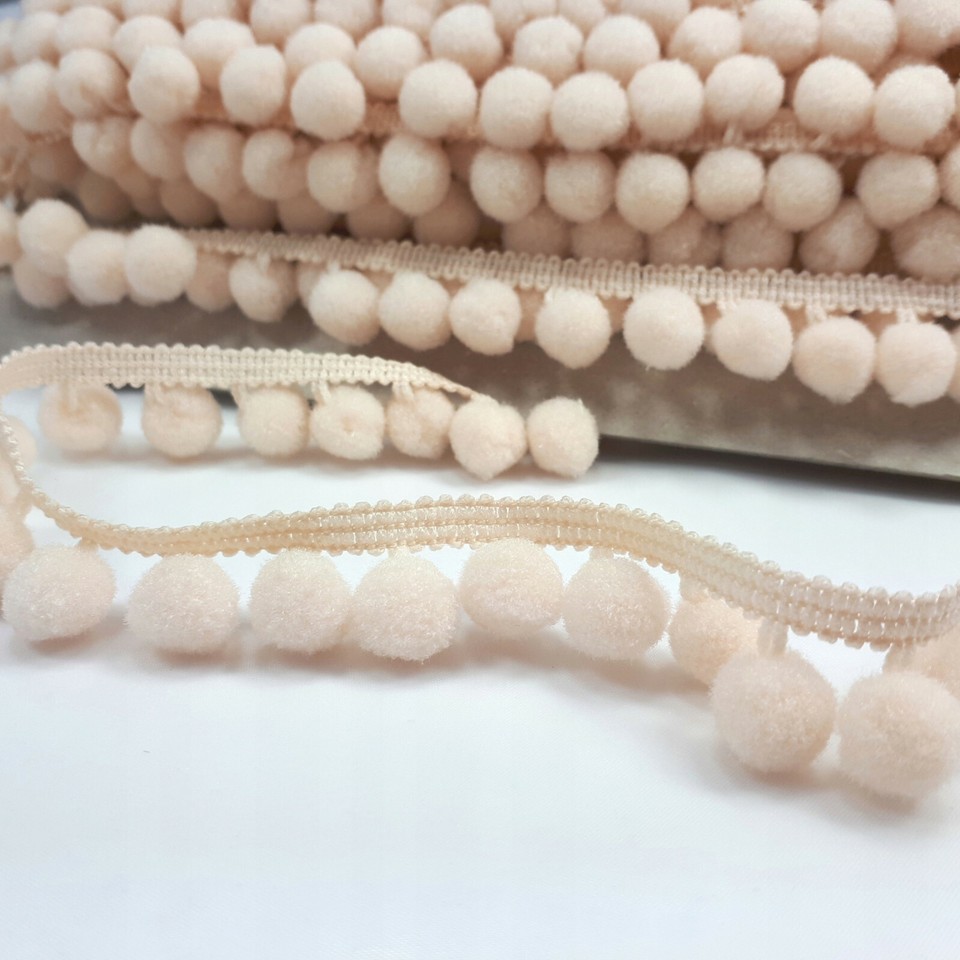 POM POM Trim Quality Pompoms 10mm Bobbles 18mm Total Width Tape Various ...