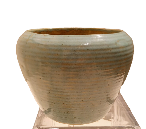 Vintage MCM ZANESVILLE POTTERY HOMESPUN STONEAGE PLANTER TURQUOISE EUC ...