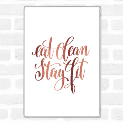 Eat Clean Stay Fit Quote Jumbo Fridge Magnet | eBay UK