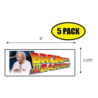 5 PACK 3.37"x 9" FJB BIDEN BACK TO BASEMENT Sticker Decal Gift MAGA ...