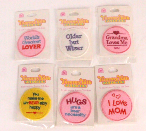 NEW Vintage 1987 Tummy Talk Bear Tummy Talk Patches 18 Patch Lot Sealed ...