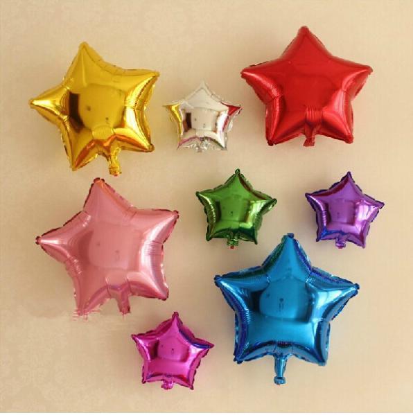 1-10 5" 10" 18" 24" Star Solid Foil Balloon Helium Ball Baby Shower ...