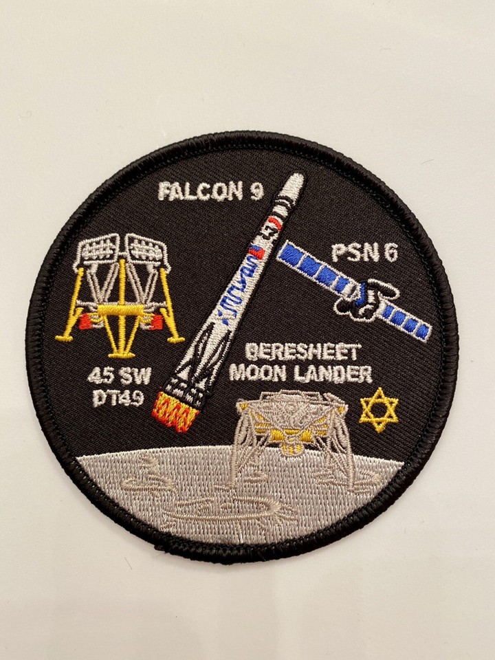 Falcon 9 PSN 6 BERESHEET MOON LANDER Patch 45SW DT48 | eBay