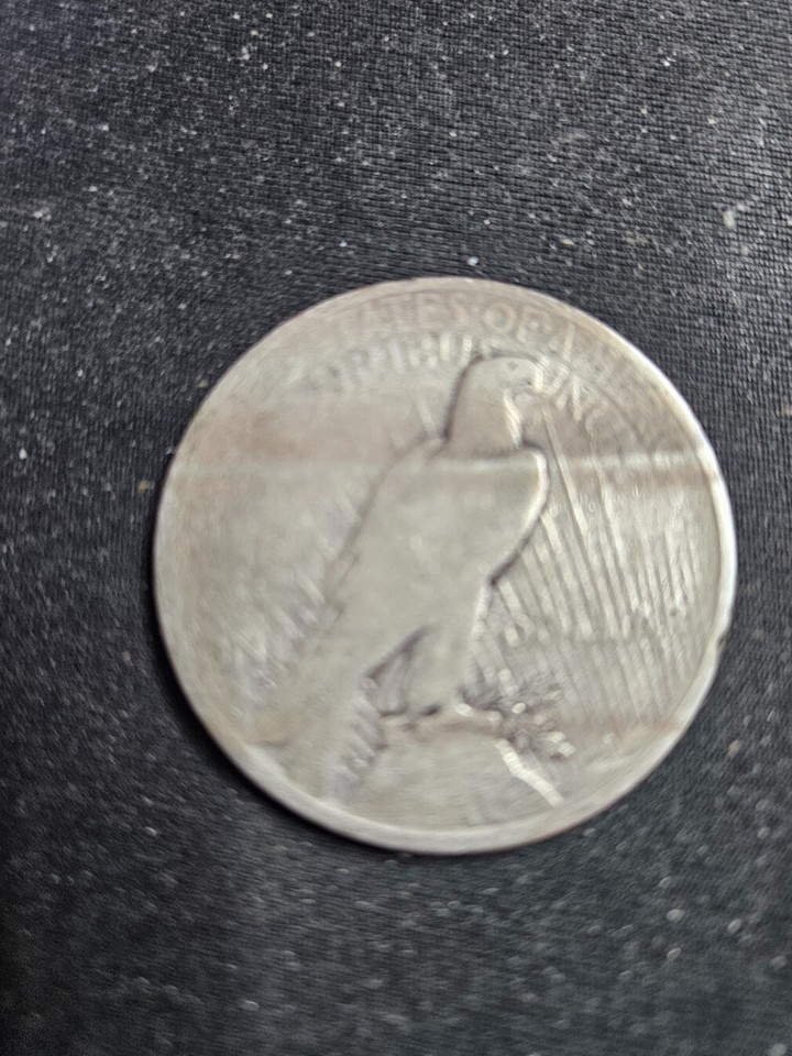 1922D Peace Silver Dollar Mint Error Die Break & Light Strike no IN God ...