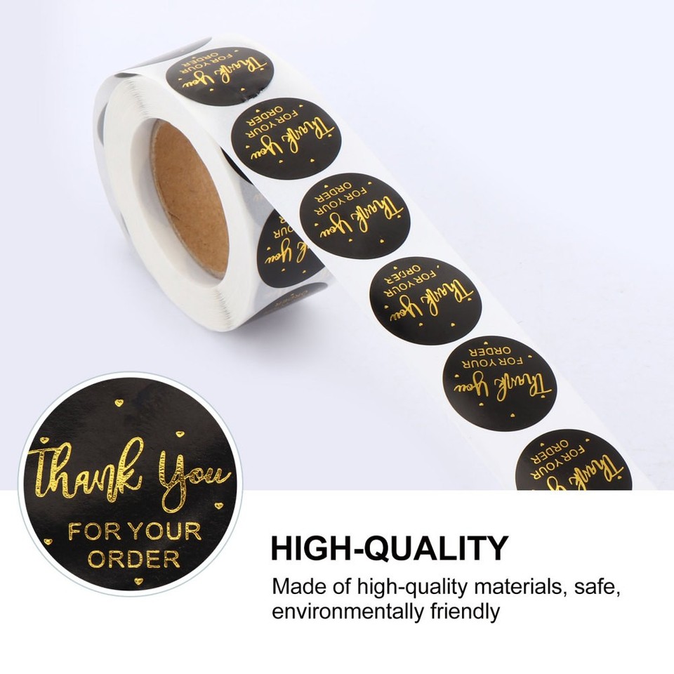 3 Rolls Stickers Cute Round Sealing Cake Candy Paper Tags Thank You ...
