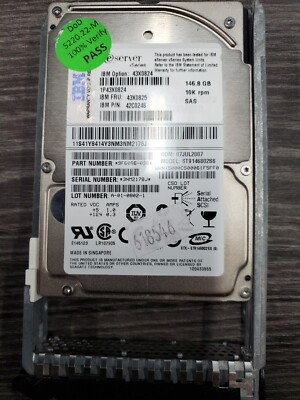 Seagate IBM 146gb 10k rpm SAS 9F6066-039 ST9146802SS w/Tray Server Only ...