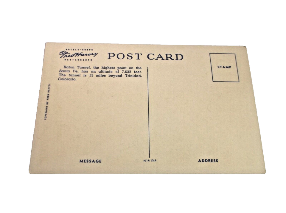 1940 FRED HARVEY ATSF SANTA FE PASSENGER TRAIN RATON NEW MEXICO TUNNEL ...