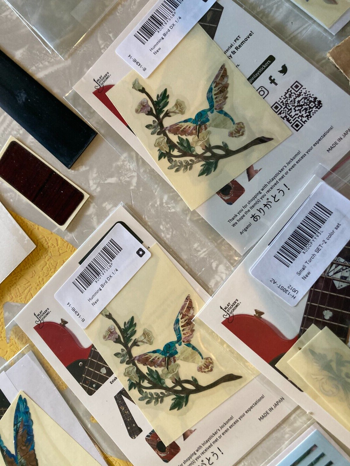 Huge Lot Guitar Building Hobby Inlay Abalone Decals Mother of Pearl Etc ...